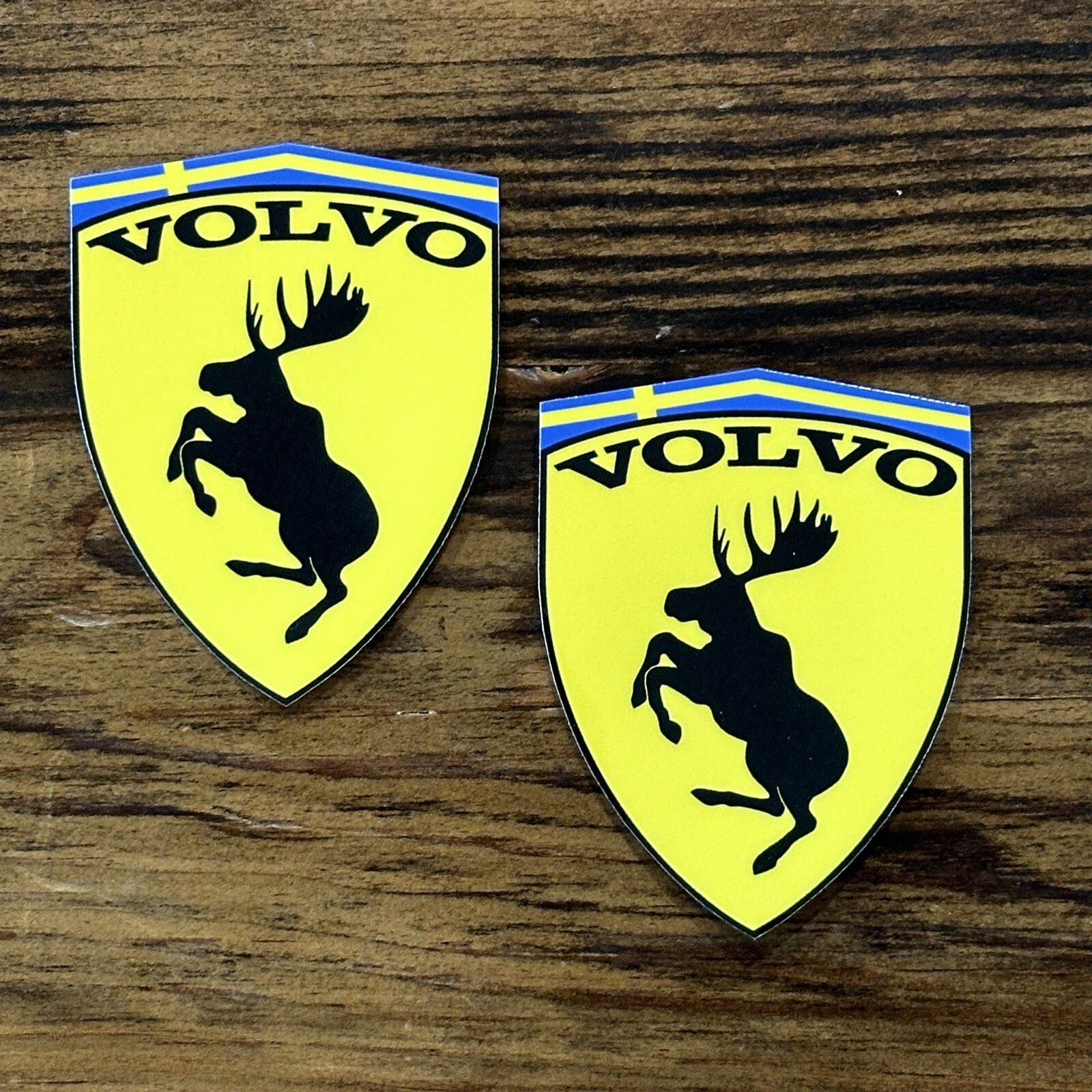 PAIR (2) of GENUINE Prancing Moose VOLVO 3” DESIGN #1 OG Vinyl Adhesive ...