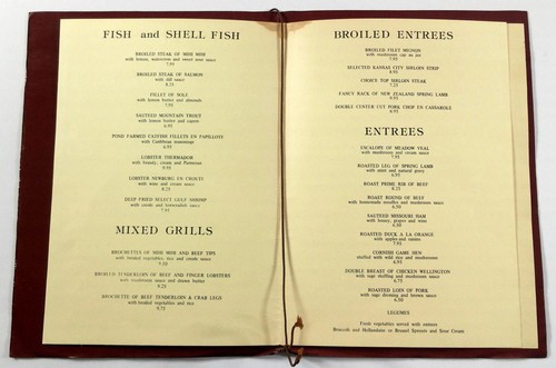 1970's Original Vintage Dinner Menu ELMS OF EXCELSIOR SPRINGS Hotel ...