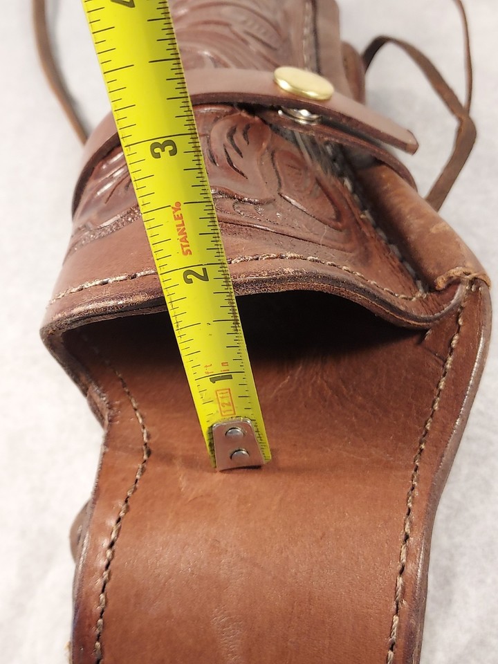 Western Gun Holster Tooled Leather Revolver Long Barrel Made in Mexico ...