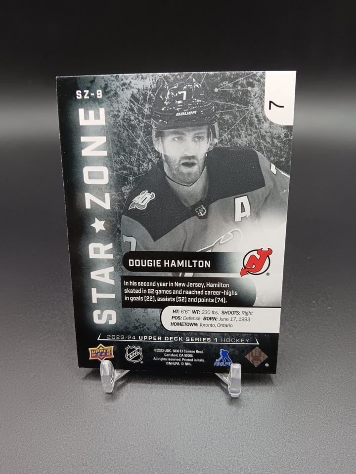 2023-24 UD Upper Deck Series 1 #SZ-9 Dougie Hamilton Star Zone Holo ...