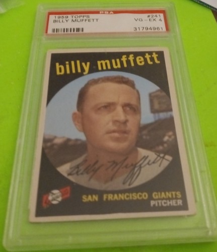1959 Billy Muffett Topps MLB Baseball Card #241 PSA 4 VG-EX San ...