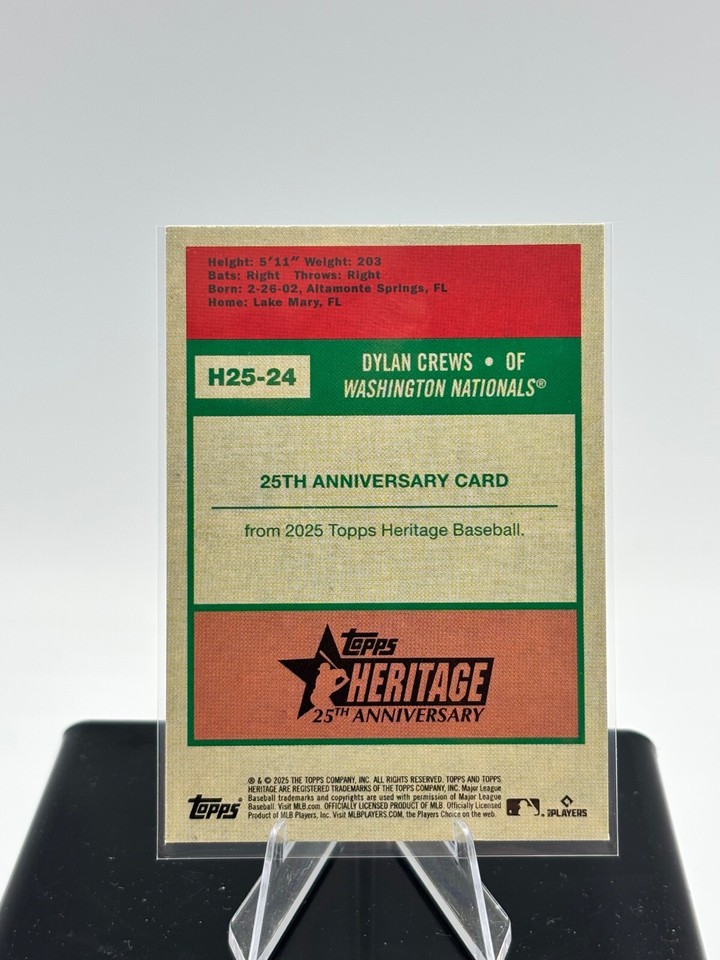 Dylan Crews 2025 Topps Heritage H25-24 25th Anniversary Rookie RC | eBay