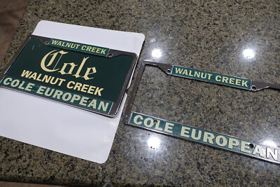 Pair of Metal Walnut Creek Cole European License Plate Frames | eBay
