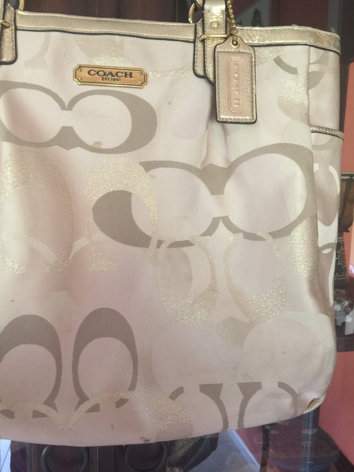 COACH GOLD METALLIC LARGE HANDBAG PURSE GORGEOUS NETU… - Gem