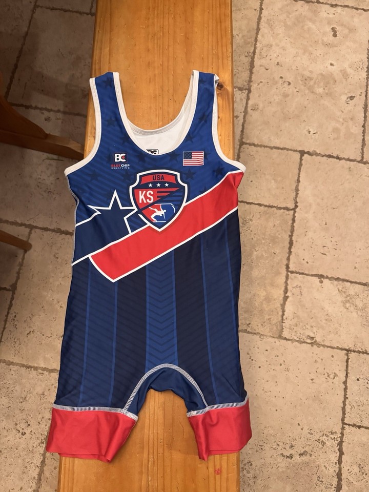 Team Kansas Wrestling Singlet Men’s Cut Size YL (fits AS) | eBay