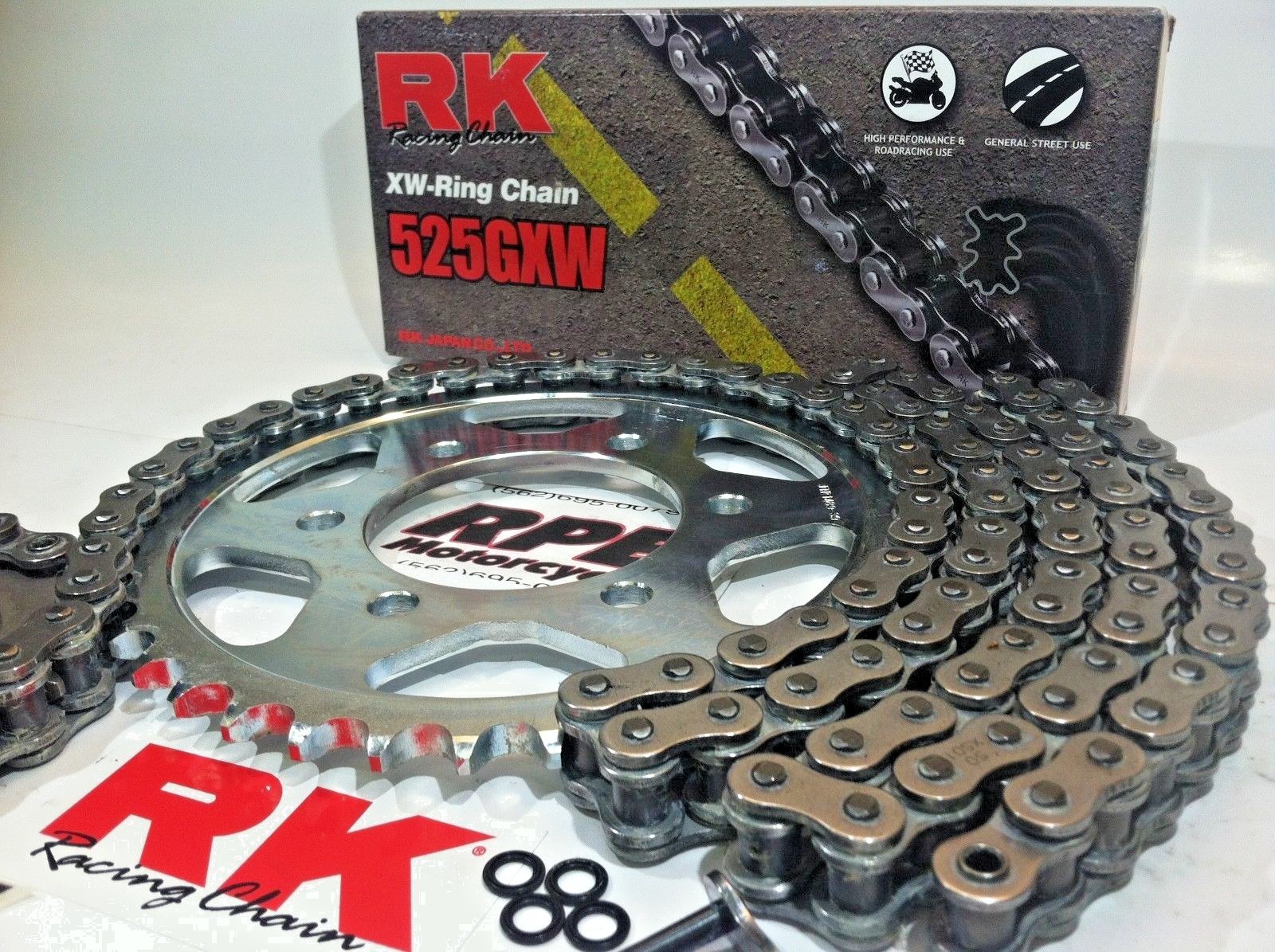 Yamaha YZF R6 2006-2020 RK GXW X-Ring 525 Chain and Sprockets Kit | eBay