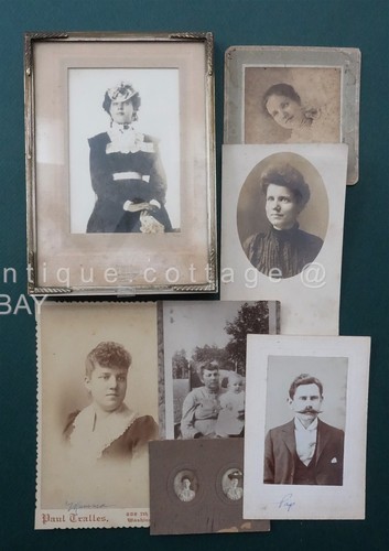 LOT antique 7 PHOTOGRAPHS of the ALLEN and STACK FAMILY seaford ...