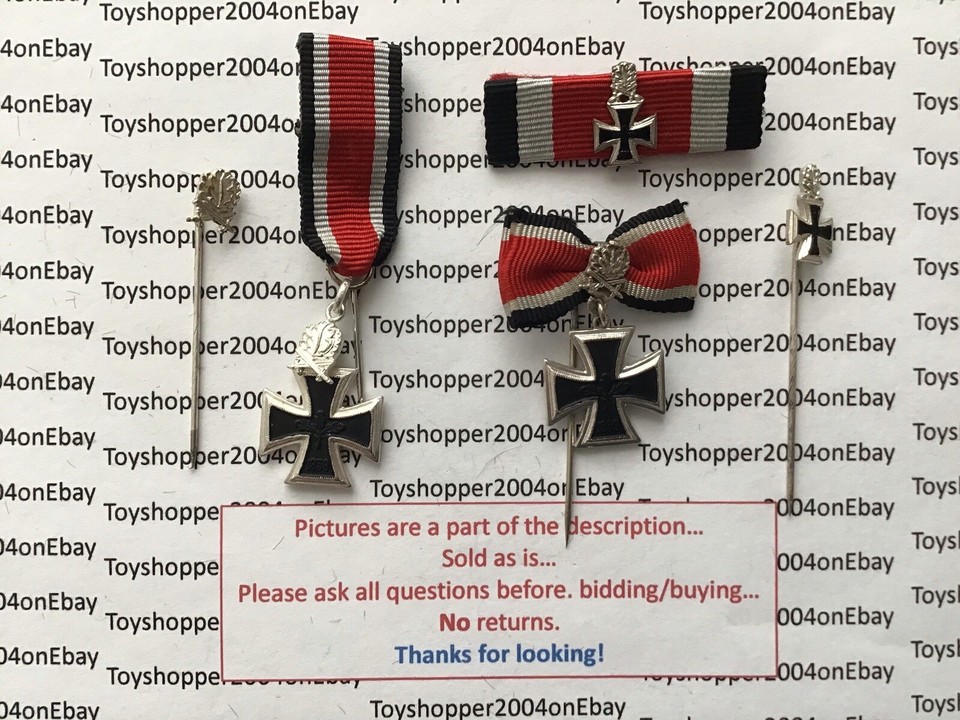 German WW2 1957 Veteran Knights Cross Oaks Swords Miniature Medals ...