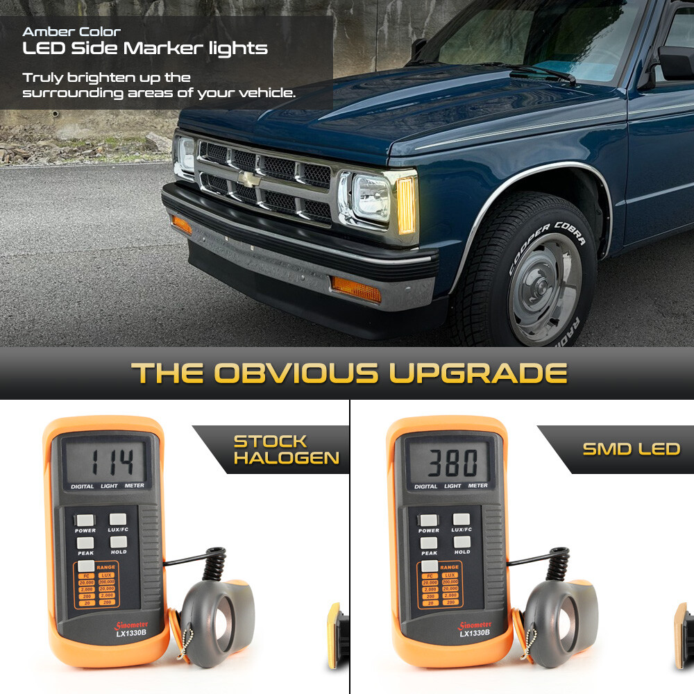 Chrome LED Sequential Turn Signal Lamps Corner For S10 Blazer S15 Jimmy ...