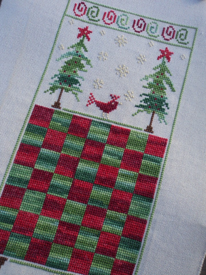 The Primitive Needle Cross Stitch YULE Gameboard Christmas Tree ...