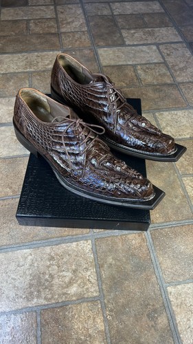 LA SCARPA/VERO CUOIO RARE MEN'S SHOES GENUINE CAIMAN LEATHER SIZE 8 | eBay