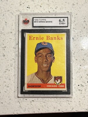 1958 Topps Baseball #310 ERNIE BANKS KSA 6.5 Chicago cubs vintage ...