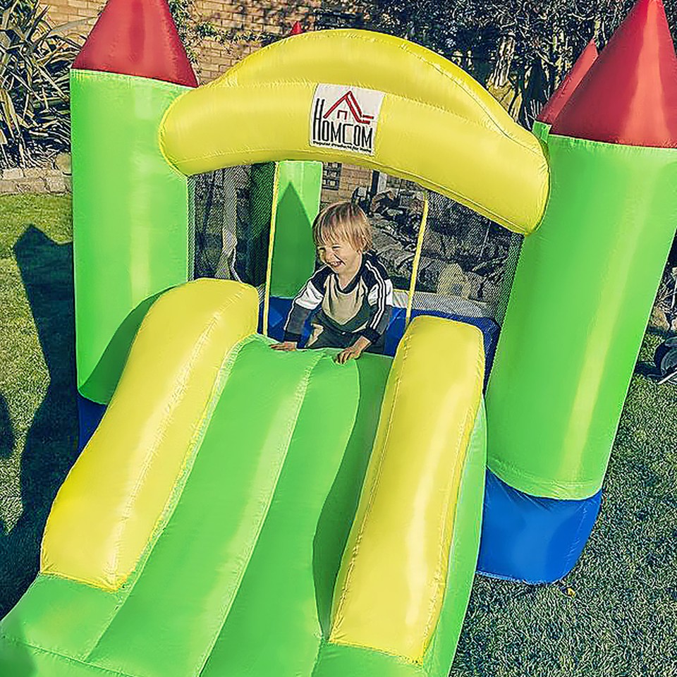 Bouncy Castle with Slide Inflatable Jumper Castle Moonwalk Slide w ...