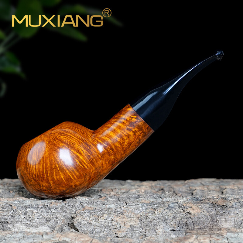 MUXIANG Briar Wooden Tobacco Pipe Handmade Smooth Freehand Pipe Wood ...