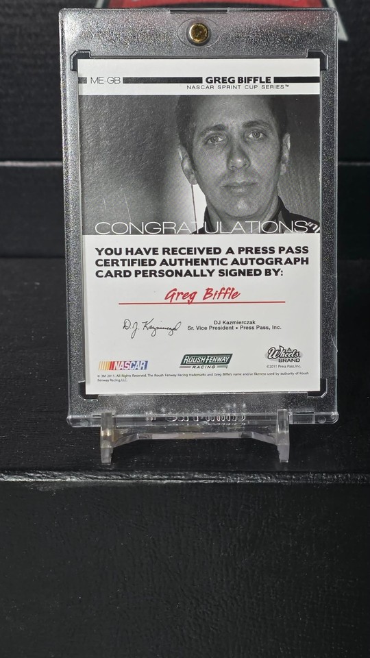 2011 PRESS PASS WHEELS GREG BIFFLE ON CARD MAIN EVENT AUTOGRAPH AUTO #D ...