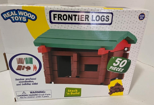 50 Piece Frontier Building Set Toys Real Wood Logs | eBay