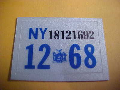1968 new york license plate registration stickers | eBay