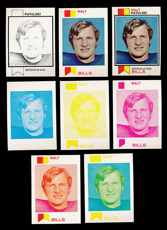 1973 Topps Football #293 Walt Patulski 8 Card Progressive Proof 73TFB40 ...