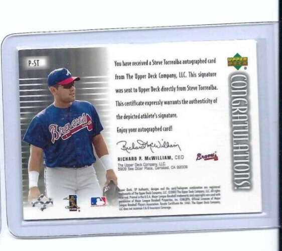 2002 SP Authentic Prospects Signatures Steve Torrealba Auto Atlanta ...