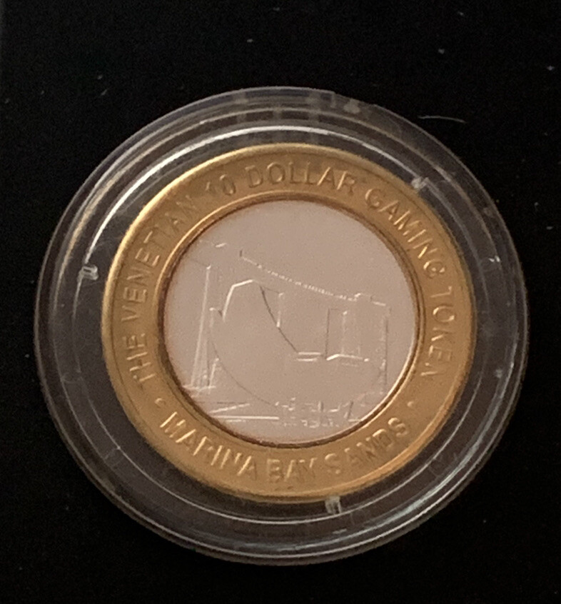 Silver coin THE VENETIAN TEN DOLLAR GAMING SILVER Sheldon ADELSON .999 ...