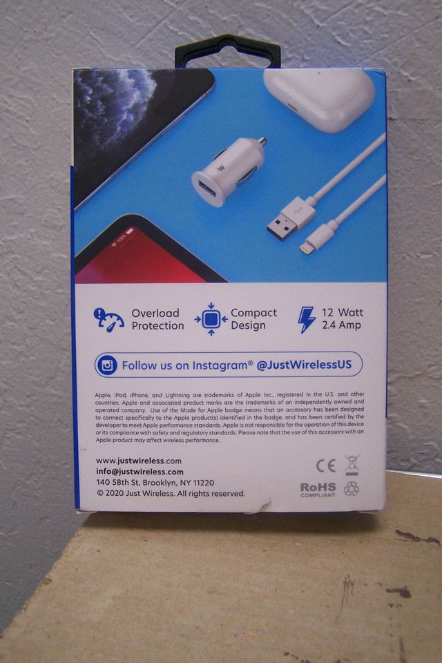 Just Wireless JW Car Charger 6ft Flat TPU Micro USB to USB-A Cable ...