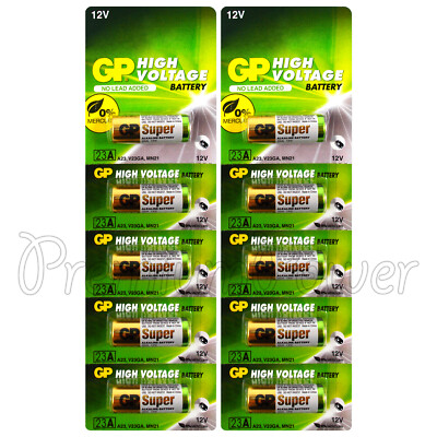 10 x GP 23A Alkaline Super batteries 12V MN21 A23 E23A V23GA 3LR50 ...