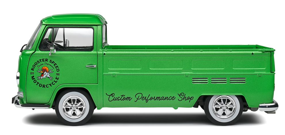 SOLIDO - Vehicle Of 1968 Green Custom – VW T2 Pick-Up - 1/18 ...