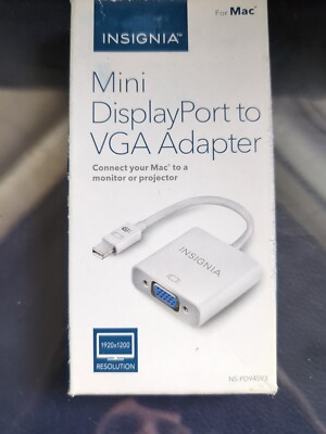 Insignia Mini DisplayPort to VGA Adapter White | eBay