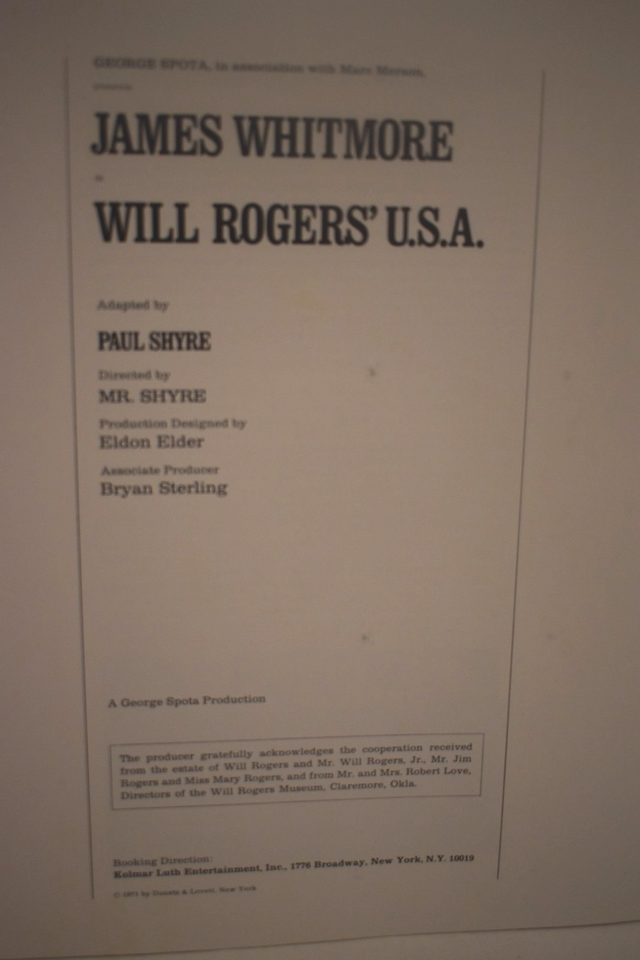 Will Rogers USA (1972) - Souvenir Booklet From the James Whitmore Film ...