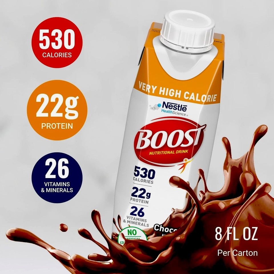 Nestle BOOST Very High Calorie Nutritional Drink Chocolate Gluten (new ...