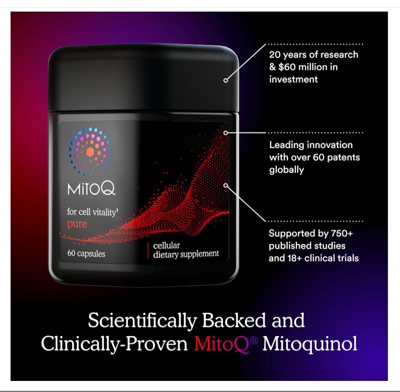 MitoQ Pure Advanced Mitochondria Supplement Bioavailability CoQ10 ...