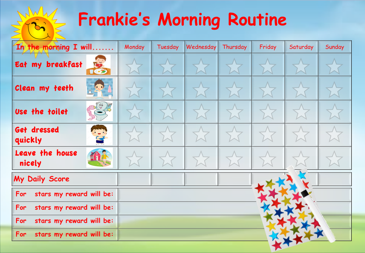 Daily Reward Positive Behavior Chart