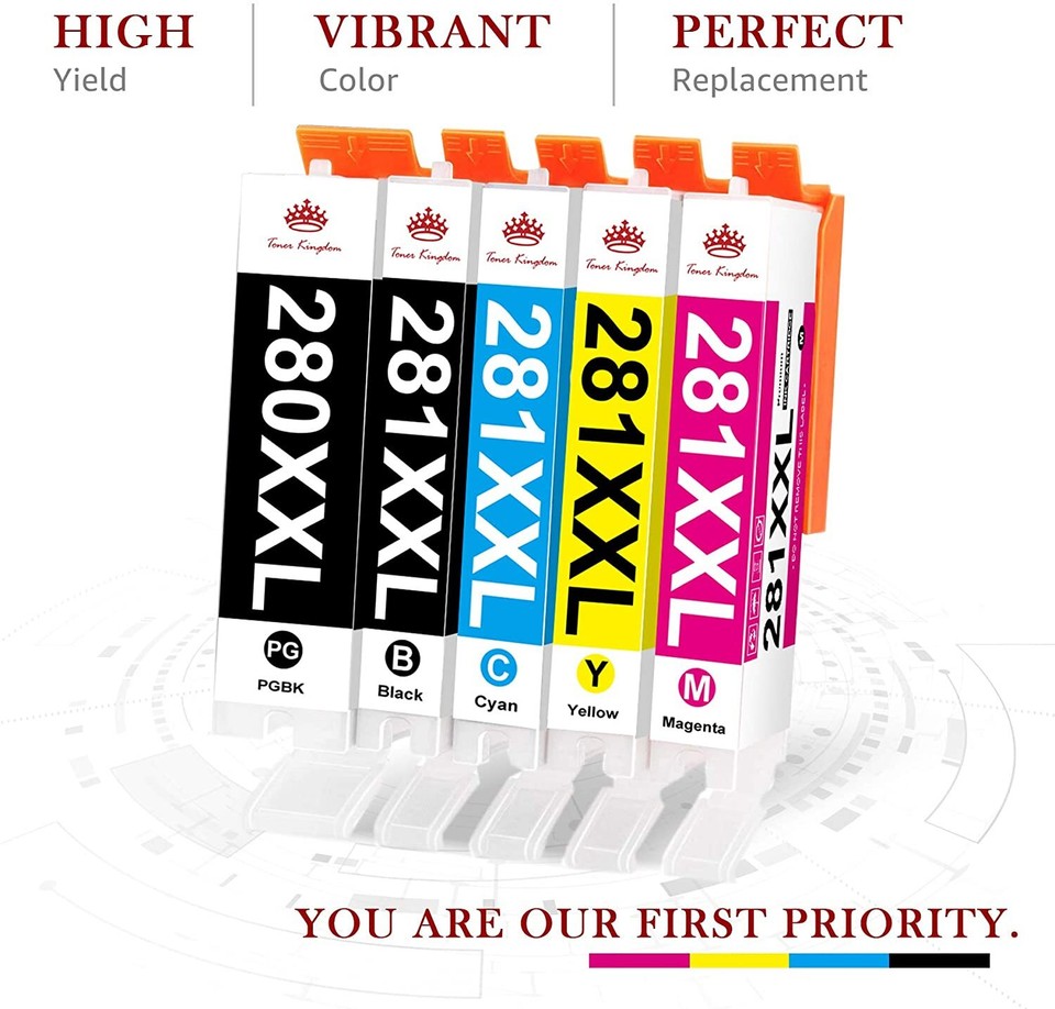 PGI 280 CLI 281 XXL Printer Ink Cartridges use for Canon TR8620A TS702A ...