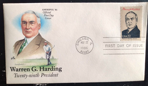 PRESIDENT WARREN HARDING GOLF 1986 ARTCRAFT CACHET FDC UNADDR | eBay