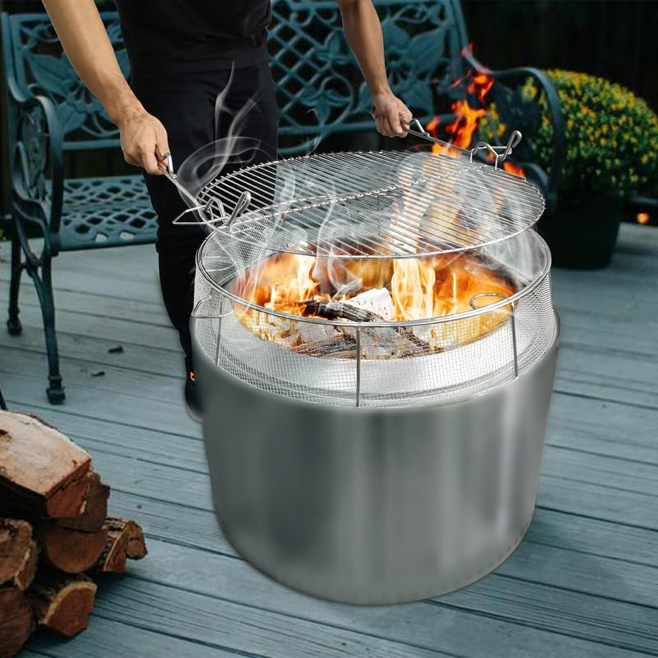 Fire Pit Shield Cooking Grate for Solo Stove Bonfire 19.5",Fire Pit ...