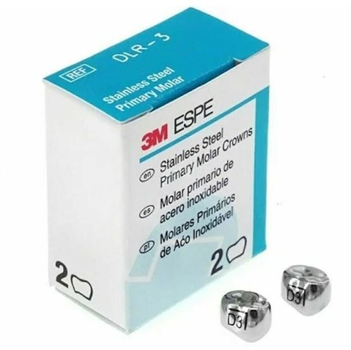 *5-Pack* 3M ESPE Stainless Steel Primary Molar Crown Size-3 Lower Right ...