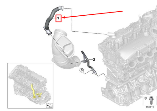 NEW BMW 4 GRAN COUPE F36 CCV HOSE 7637521 11157637521 ORIGINAL 11-15-7 ...