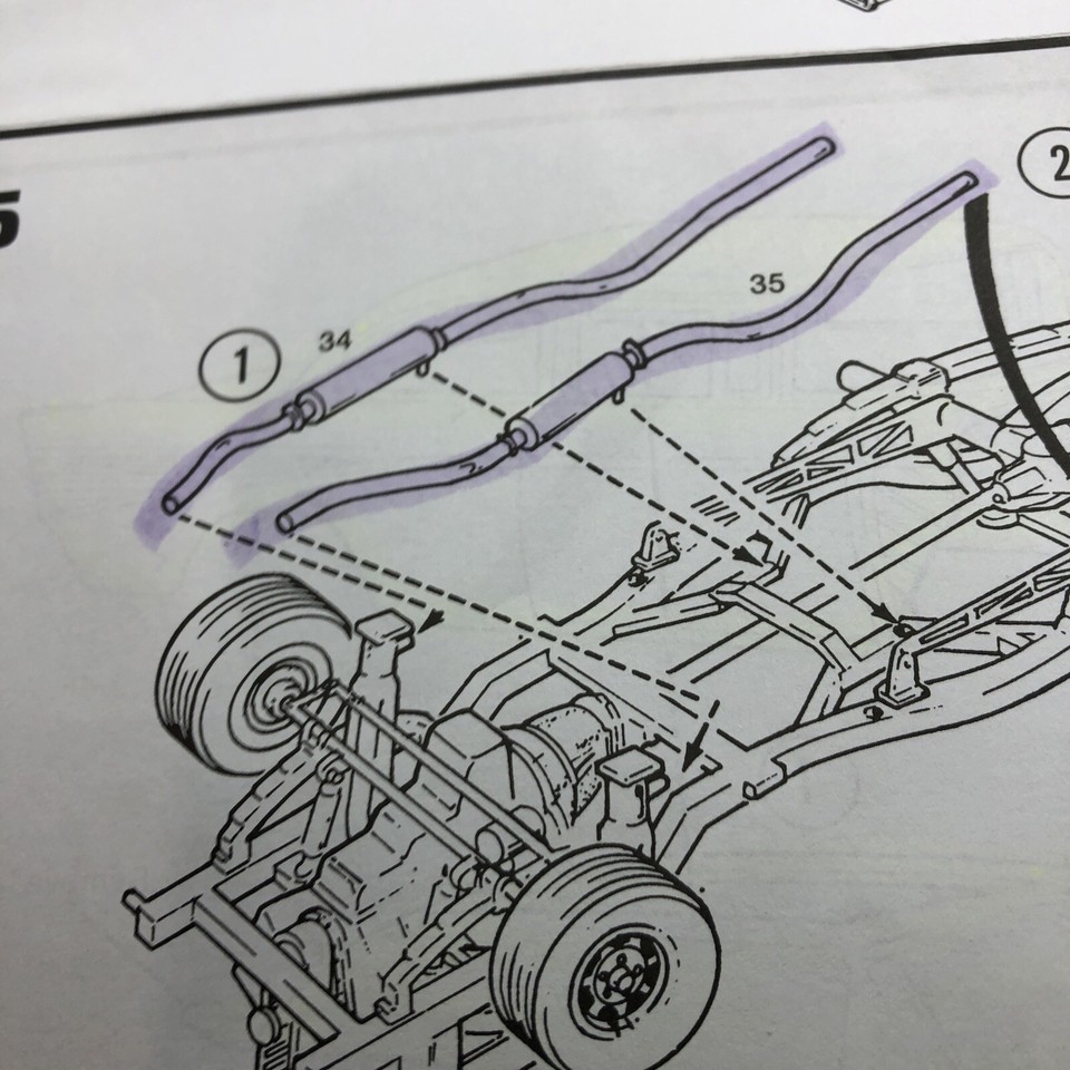 57 Chevy Gasser CHASSIS Frame W Rear End & SUSPENSION 1:25 MPC LBR ...