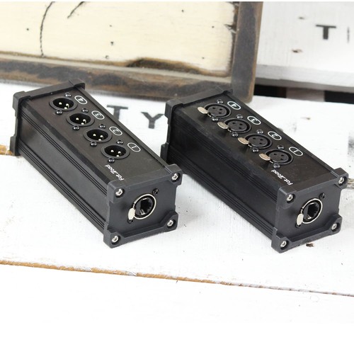 4 Channel DMX Hub XLR Cable Extender 2 Pack Set | RJ45 Ethercon Wire ...