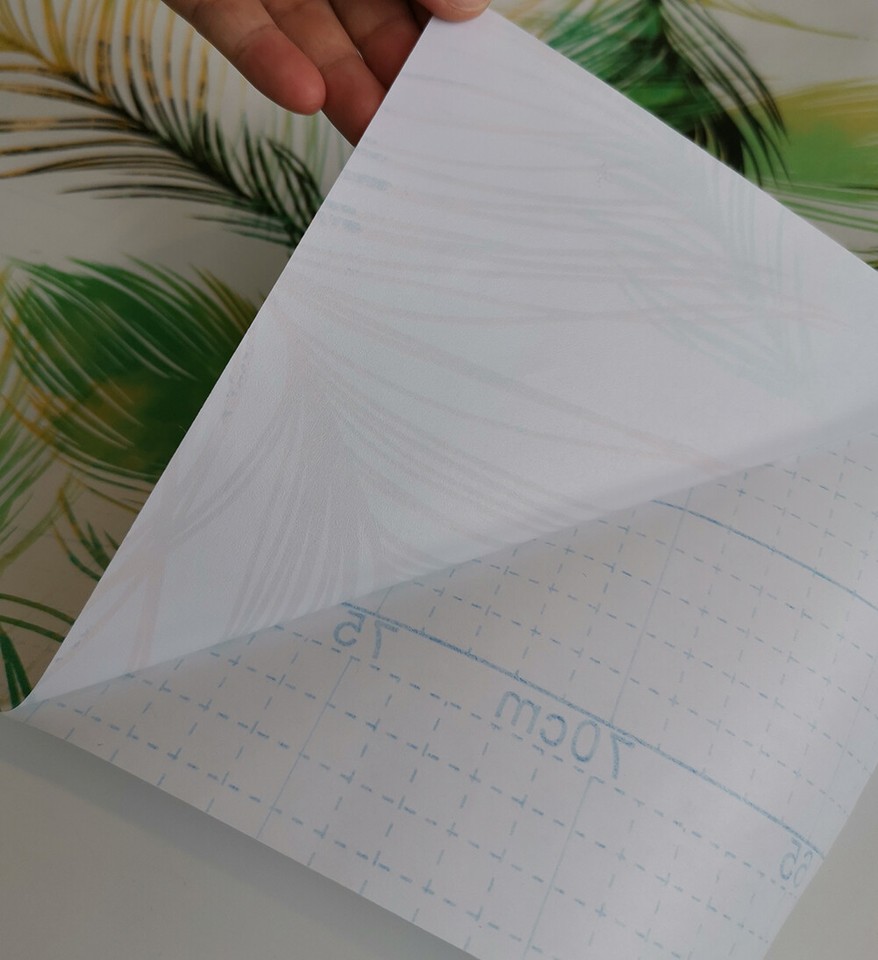 Vinyl Palm Leaf Contact Paper Self Adhesive Wallpaper Removable Bedroom ...