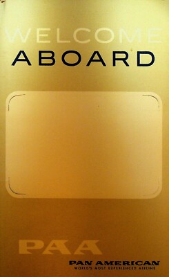 Pan American Pan Am Welcome Aboard Menu Folder 1959 Stromberg Carlson ...