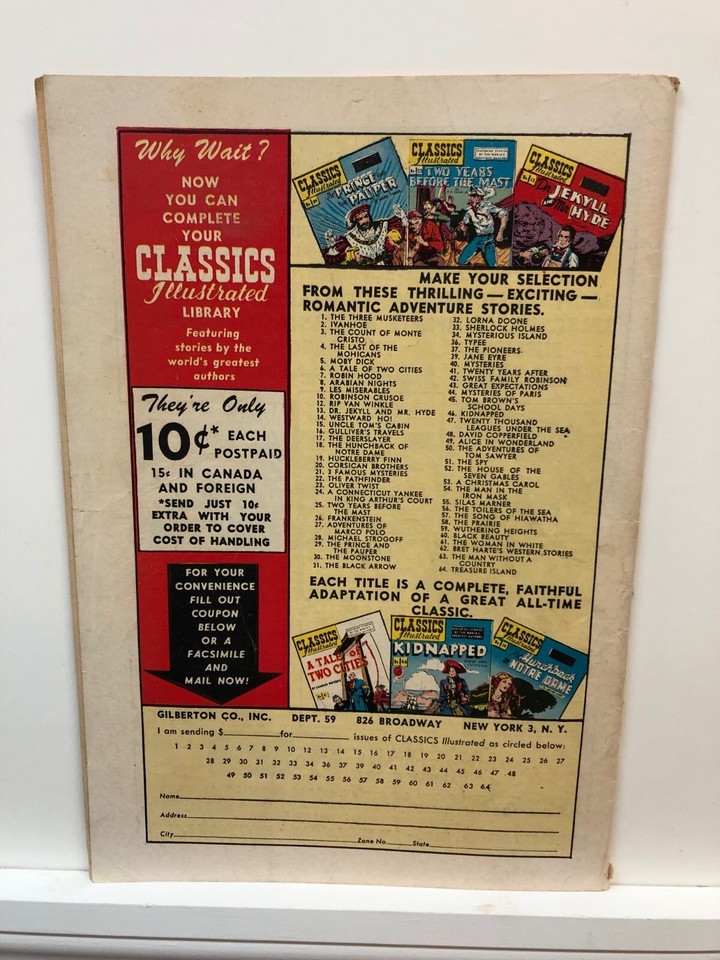 Classics Illustrated # 36 FINE 1947 Typee HRN64 See photos | eBay
