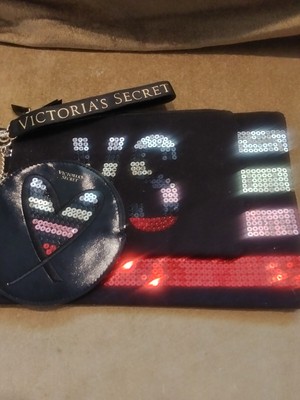 Victoria Secret 3 Piece Bling Pouch Set with Removable Wristlet Strap ...