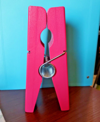 Jumbo Pink Giant 8' Clothespin Paper-Clip Desktop Paperweight/Note ...