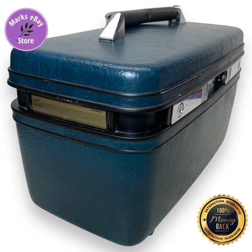 Vintage Samsonite Profile II Blue Train Case VGC no Tray no Key | eBay