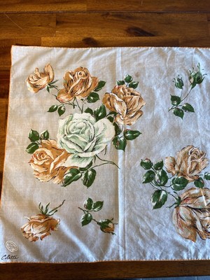 Beautiful hand Painted Vintage Floral Design Hankie Signed By Designer ...