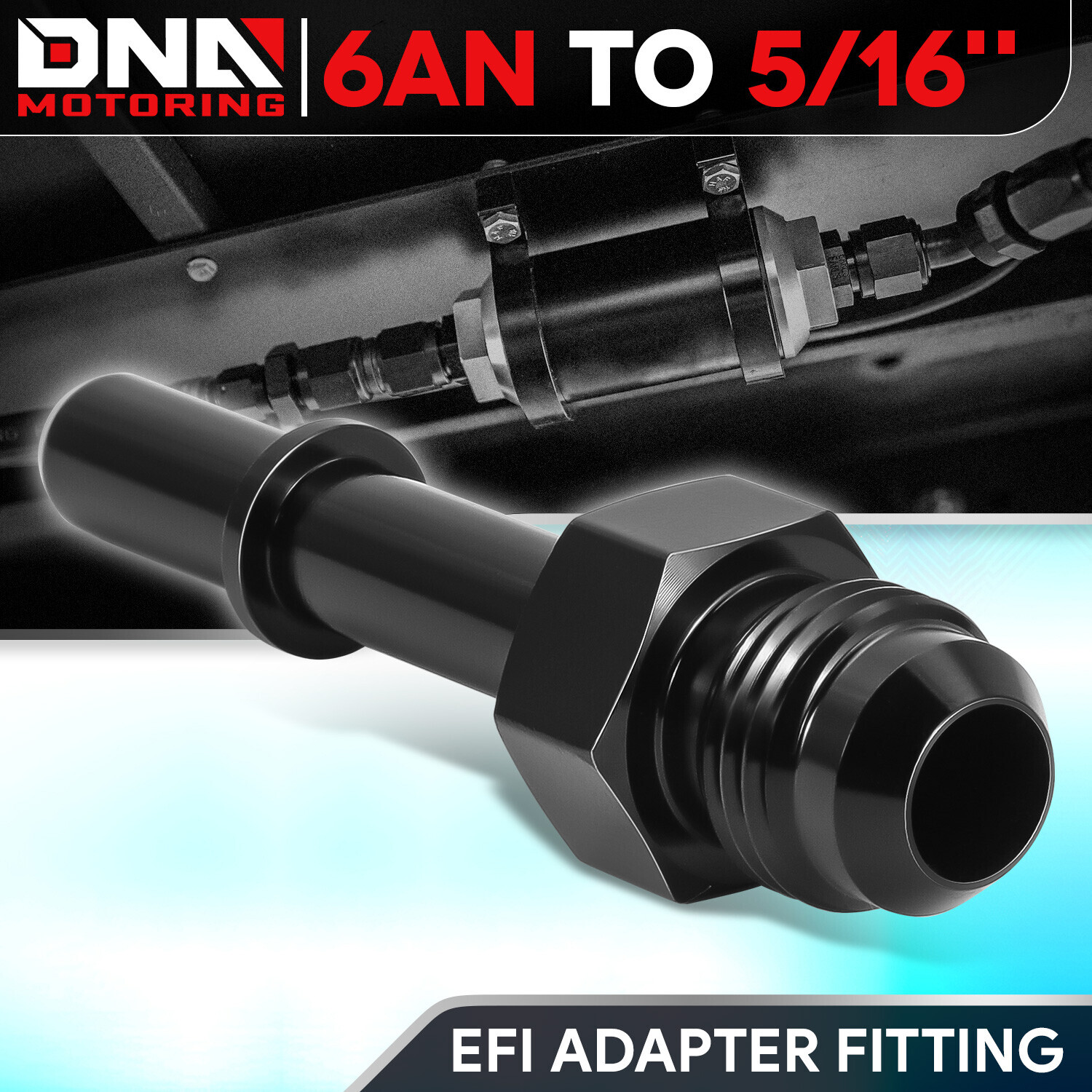 6AN Male to 5/16" Quick Disconnect Fuel Line EFI Adapter Fitting SAE 9/ ...