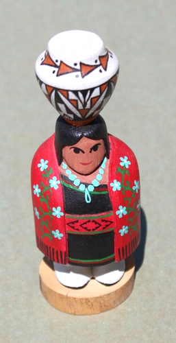 Vintage Kachina Native American Wood Painted Doll Made in ACOMA N.M. T ...