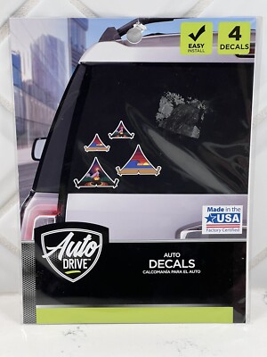 AUTO DRIVE Window Decals COLORFUL TENTS Camping Outdoors 4 Pack NEW ...