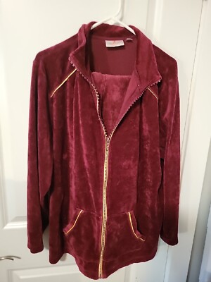 *QUAKER FACTORY LADIES VELVET ZIP Rhinestone SZ.XL~ECU Jacket and pants ...